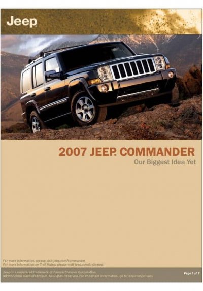 Jeep Commander brochure MY 2007 | Auto Forever